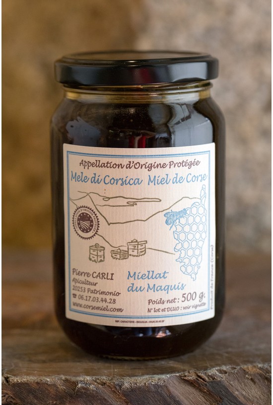Miellat du Maquis 400 gr, Pierre Carli, apiculteur récoltant - L'Orriu